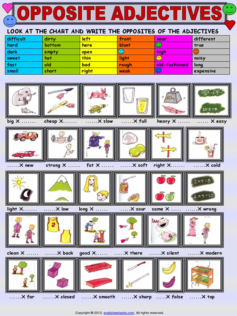 Opposite Adjectives 1 | PDF