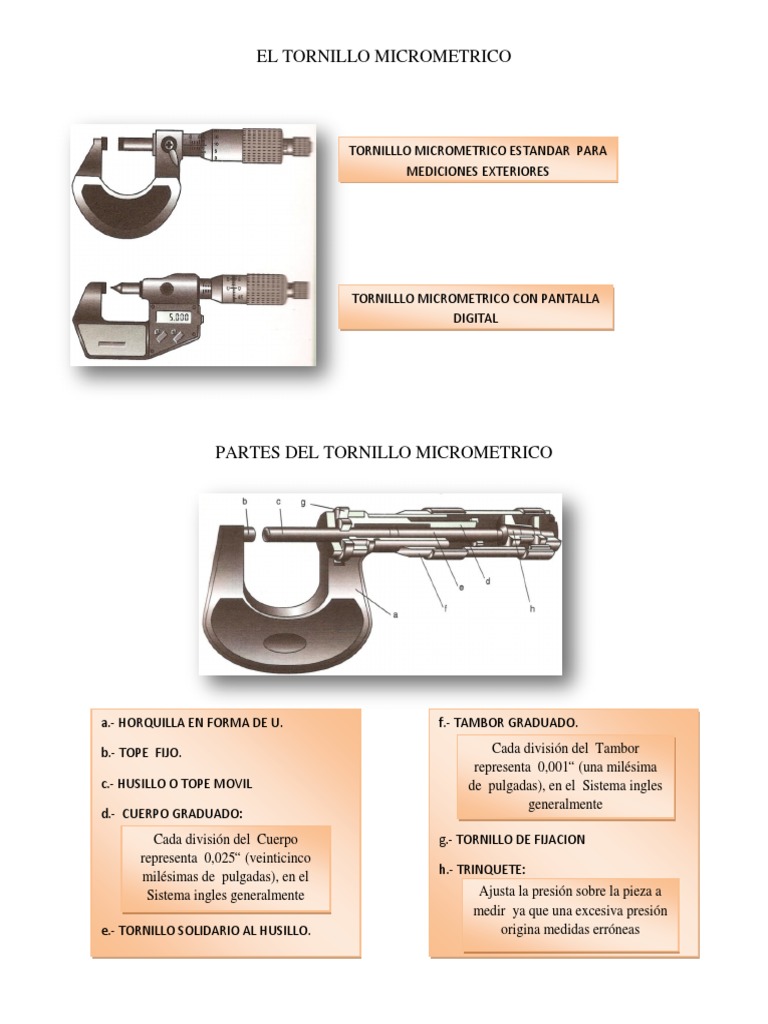 Tornillo Micrometrico | Equipo | Herramientas