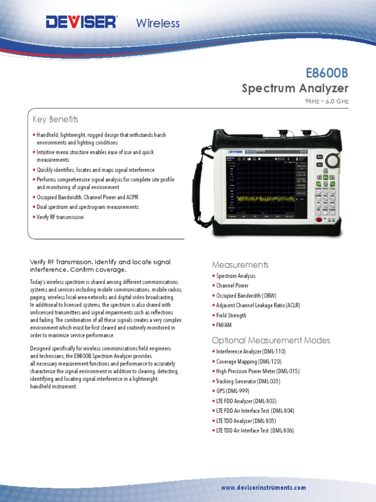 Analizador Divaiser e 8600b | PDF | Electronic Engineering | Wireless