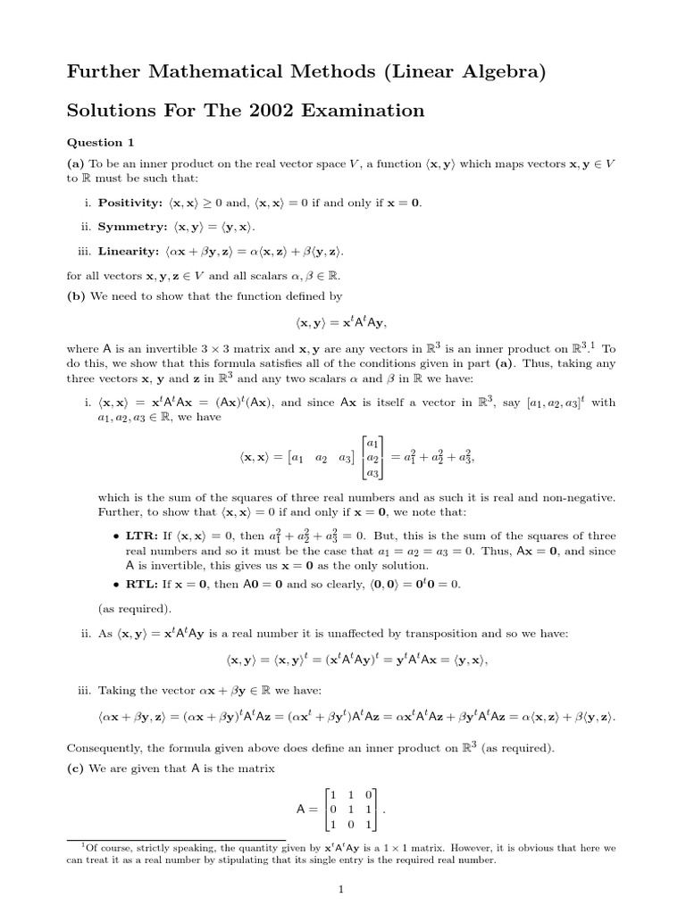 Sons - 2002 LSE Linear Algebra MA201 | PDF | Eigenvalues And Eigenvectors | Vector Space