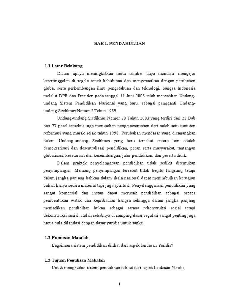 Landasan Yuridis Pendidikan | PDF