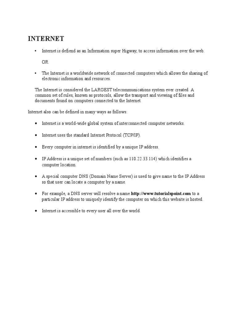 Understanding the Internet: Overview & Impact | PDF | Web Browser ...