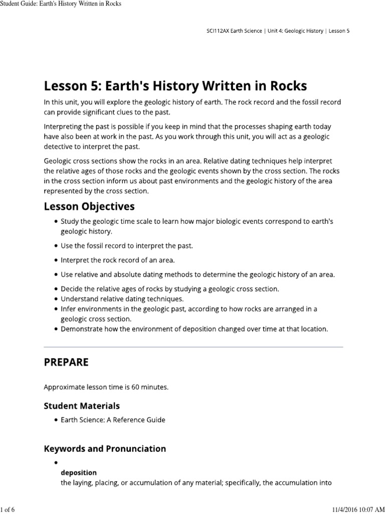 Earth's History Through Rocks Guide | PDF | Science & Mathematics