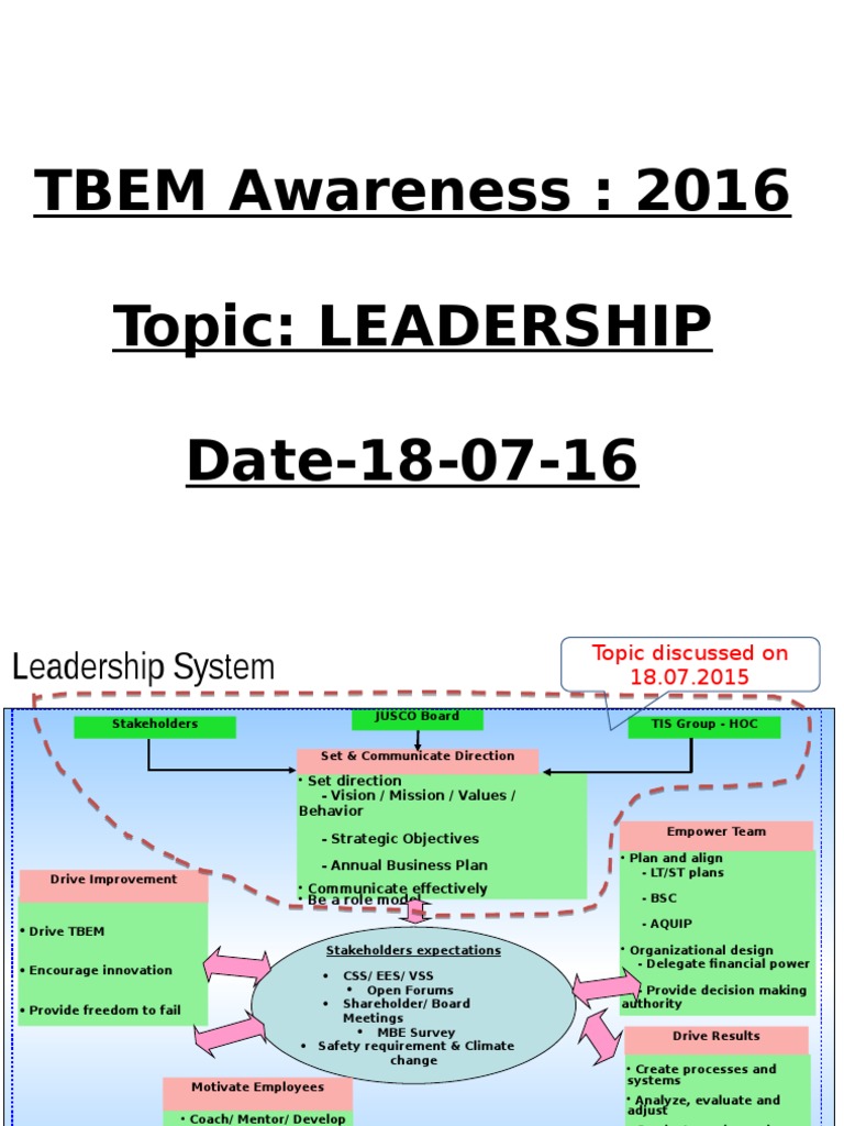 2016 TBEM Leadership System Overview | PDF