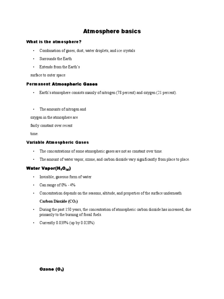 Atmosphere Basics | PDF