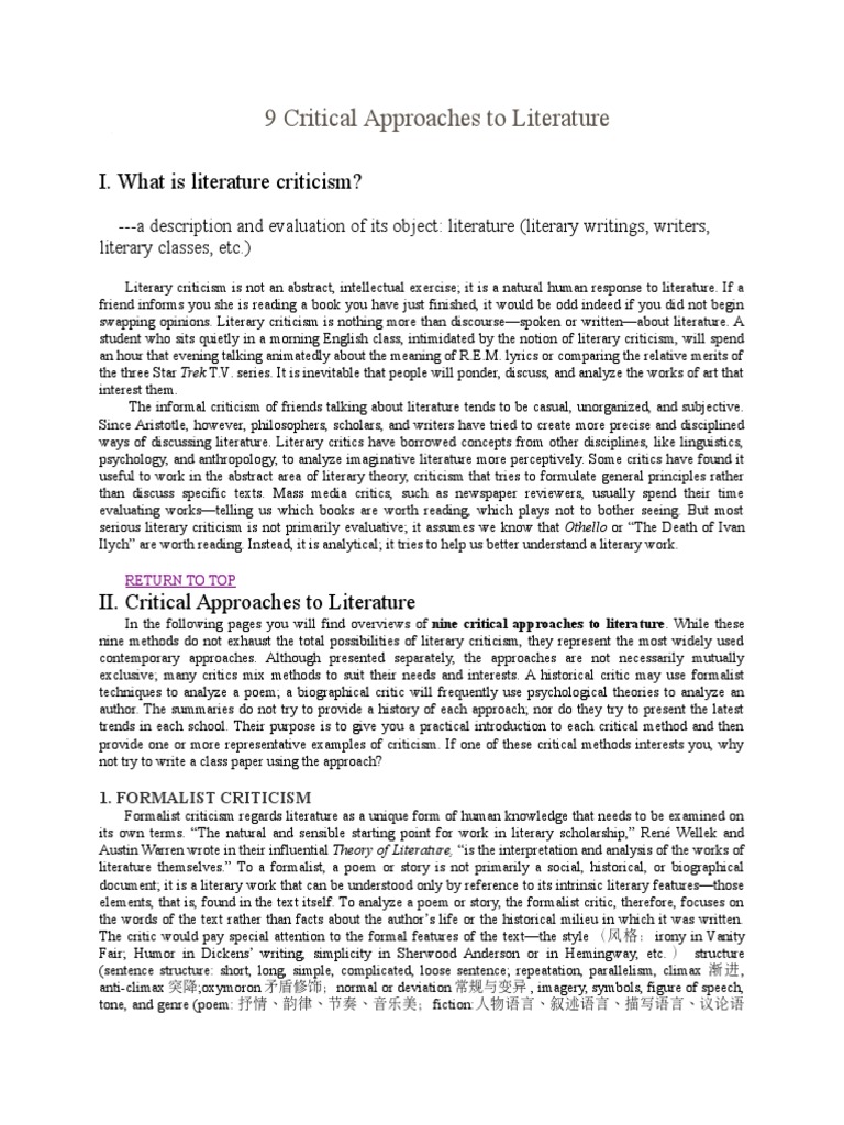 9 Critical Approaches To Literature | Deconstruction | Literary Criticism