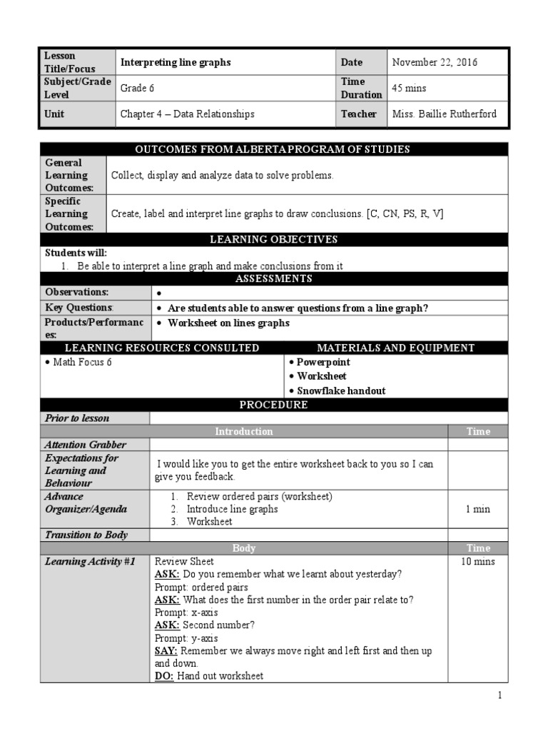 Math 6 - Interpreting Line Graphs | PDF
