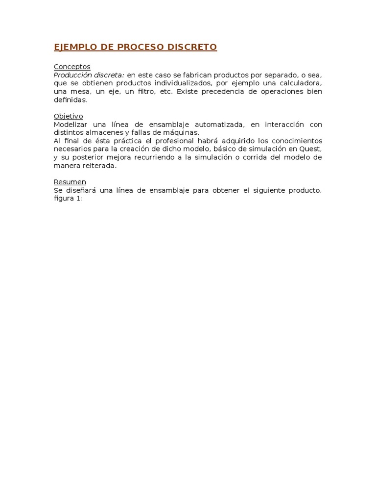 Ejemplo de Proceso Discreto | PDF