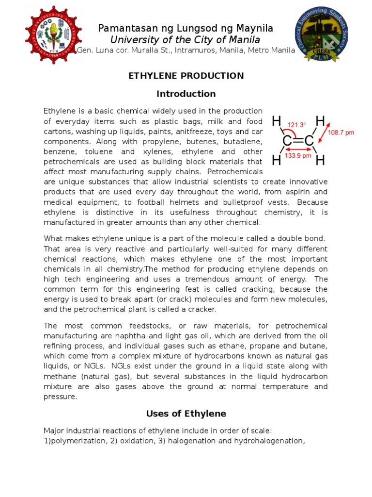 Ethylene Production | PDF | Ethylene | Petrochemical