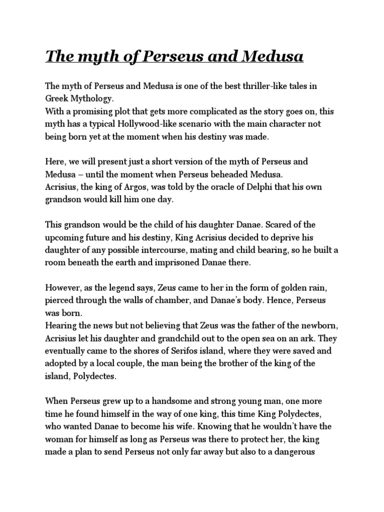 Medusa and Pursues | PDF | Medusa | Greek Mythology