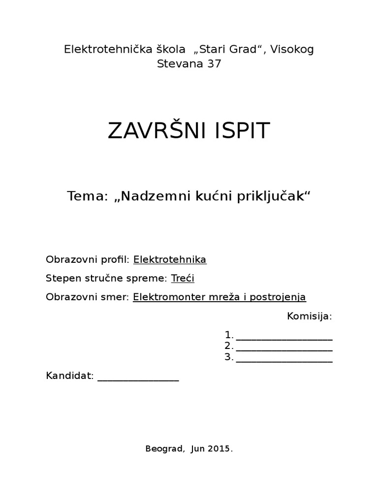 Zavrsni Ispit | PDF