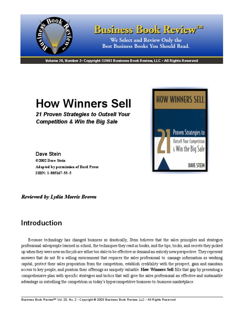 BusinessBookReview How Winners Sell | PDF