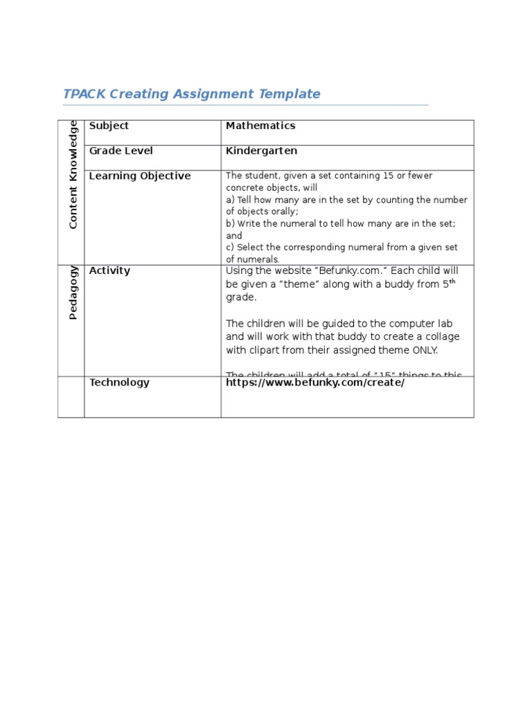 Tpack Template Creating | PDF
