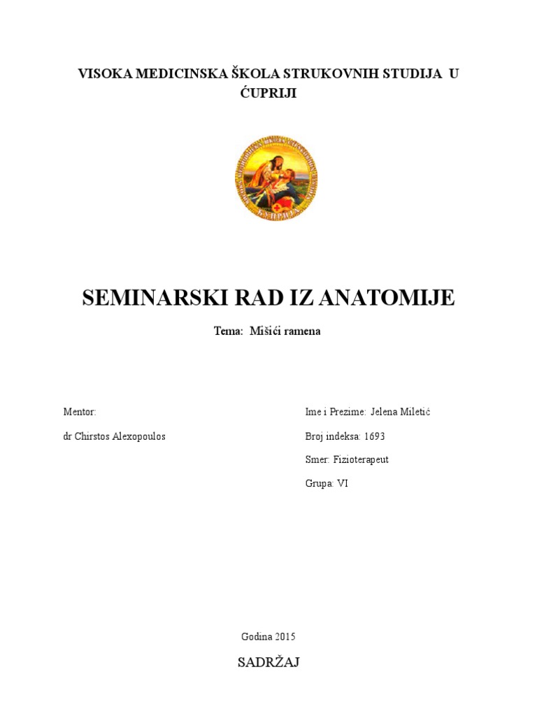 Anatomija Misici Ramena | PDF
