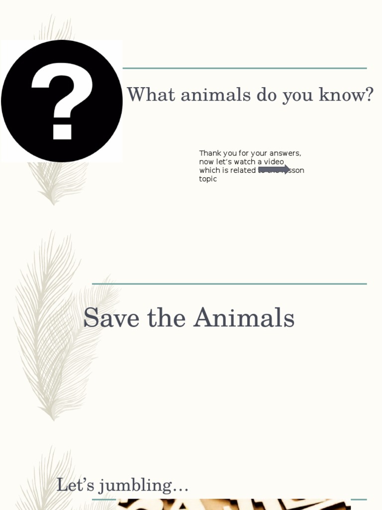 What Animals Do You Know?: Thank You For Your Answers, Now Let's Watch ...
