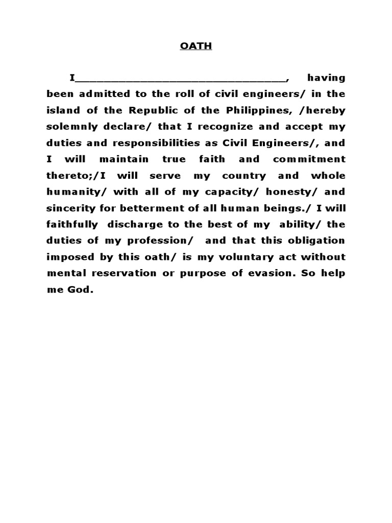 Civil Engineer Oath Taking 2025 | PDF