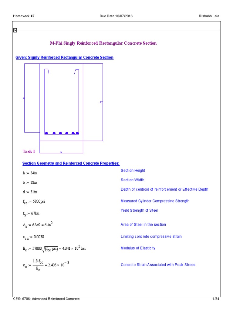 Moment Curvature Analysis of Concrete | PDF | Strength Of Materials ...