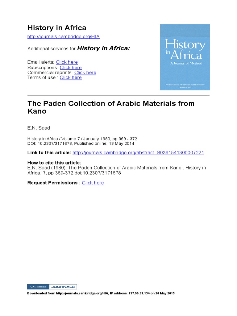 The Paden Collection of Arabic Materials From Kano | PDF | Muhammad ...