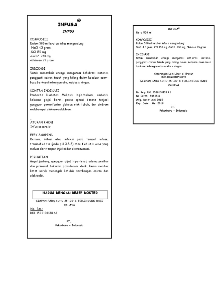 Brosur Etiket (Infus Yg Tutup Botol) | PDF | Kesehatan Holistik