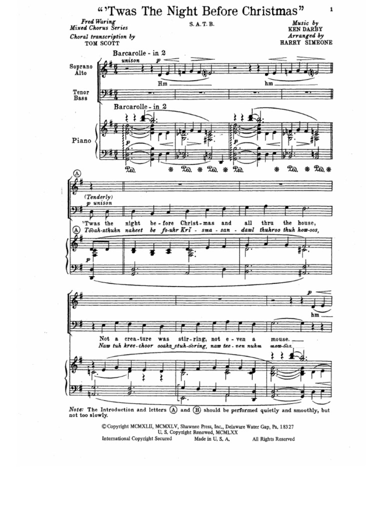 'Twas The Night Before Christmas | PDF