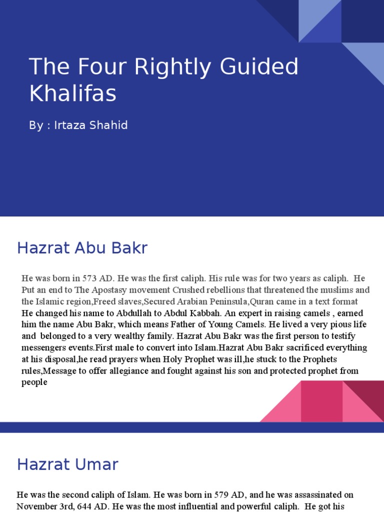 the four rightly guided khalifas | Ali | Caliphate