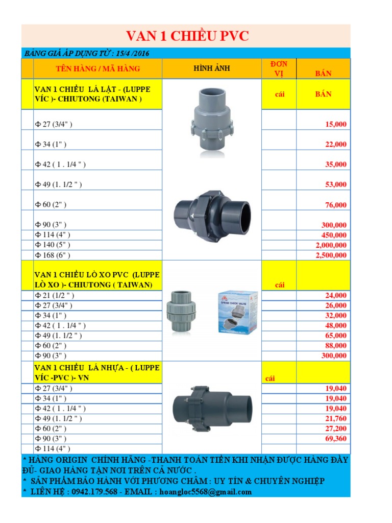 Bang Gia Van 1 Chieu Nhua | PDF