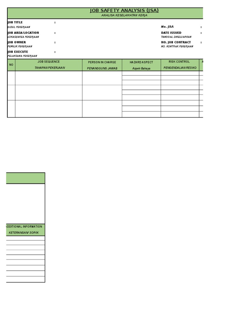 FRM - mgm.013 Formulir Jsa | PDF