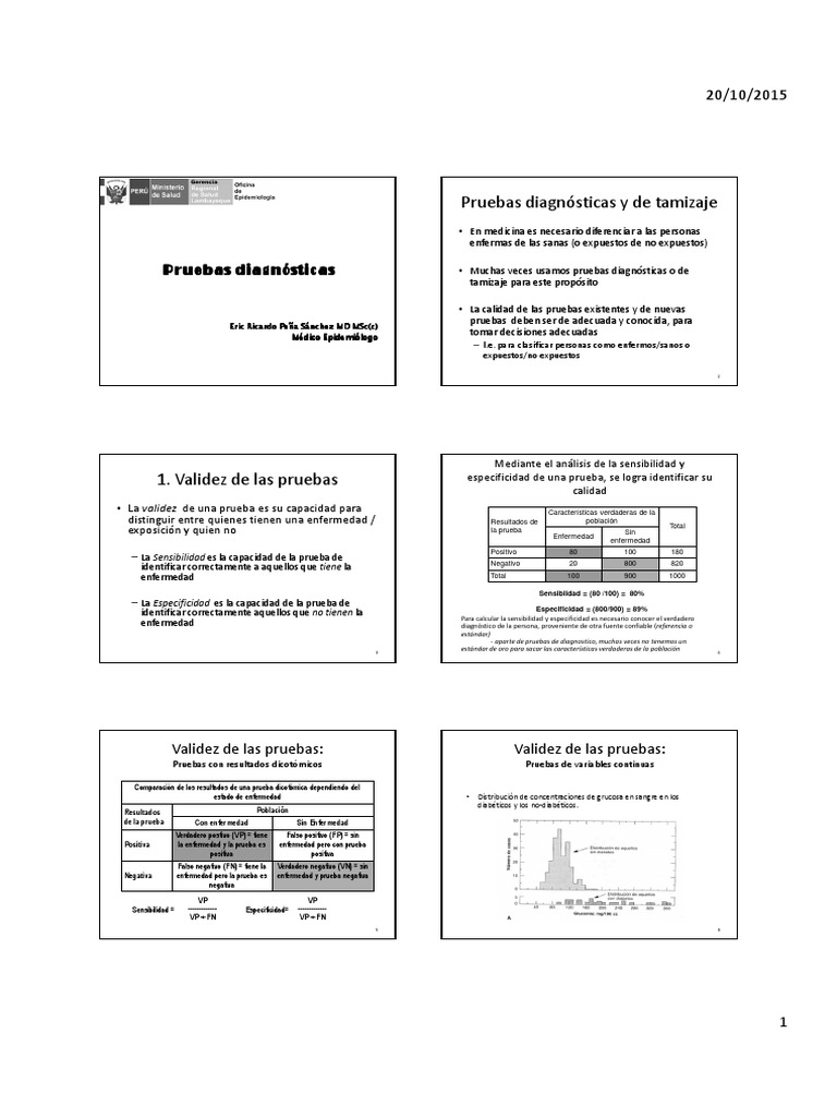 Cálculo de Sensibilidad y Especificidad | PDF | Sensibilidad y ...