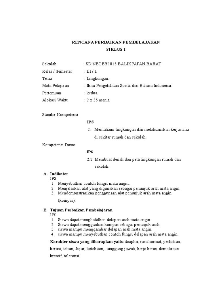 B. RPP PTK SIKLUS I | PDF