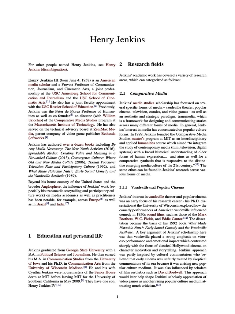 Henry Jenkins | PDF | Communication | Science
