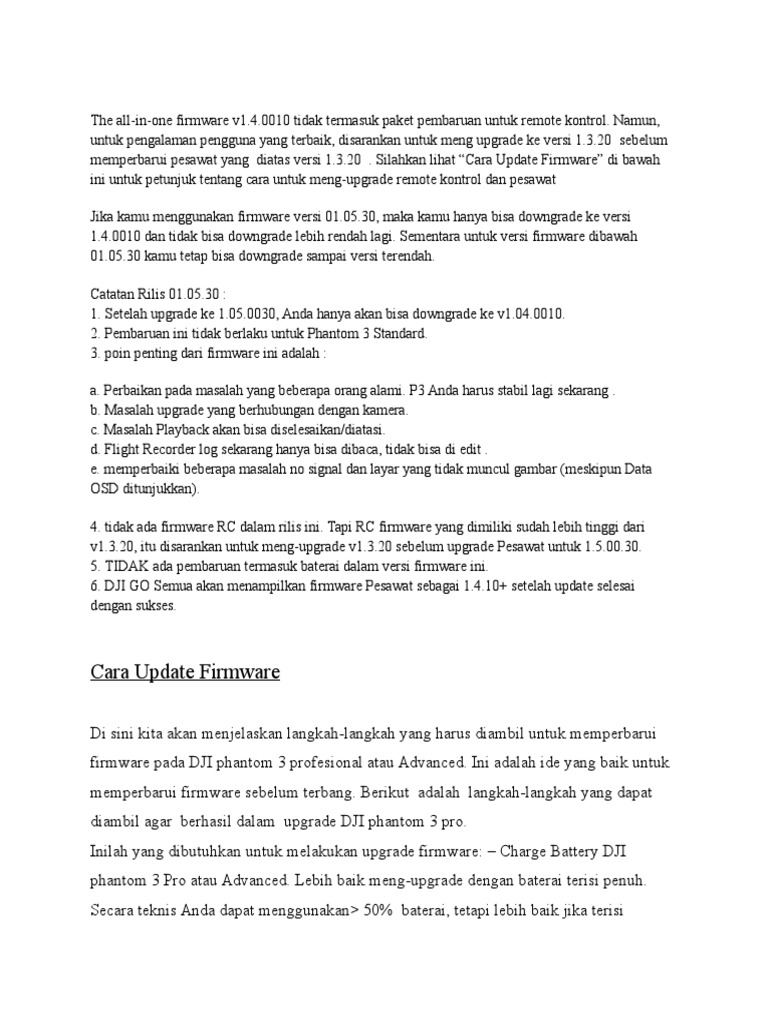 Update FW Drone | PDF