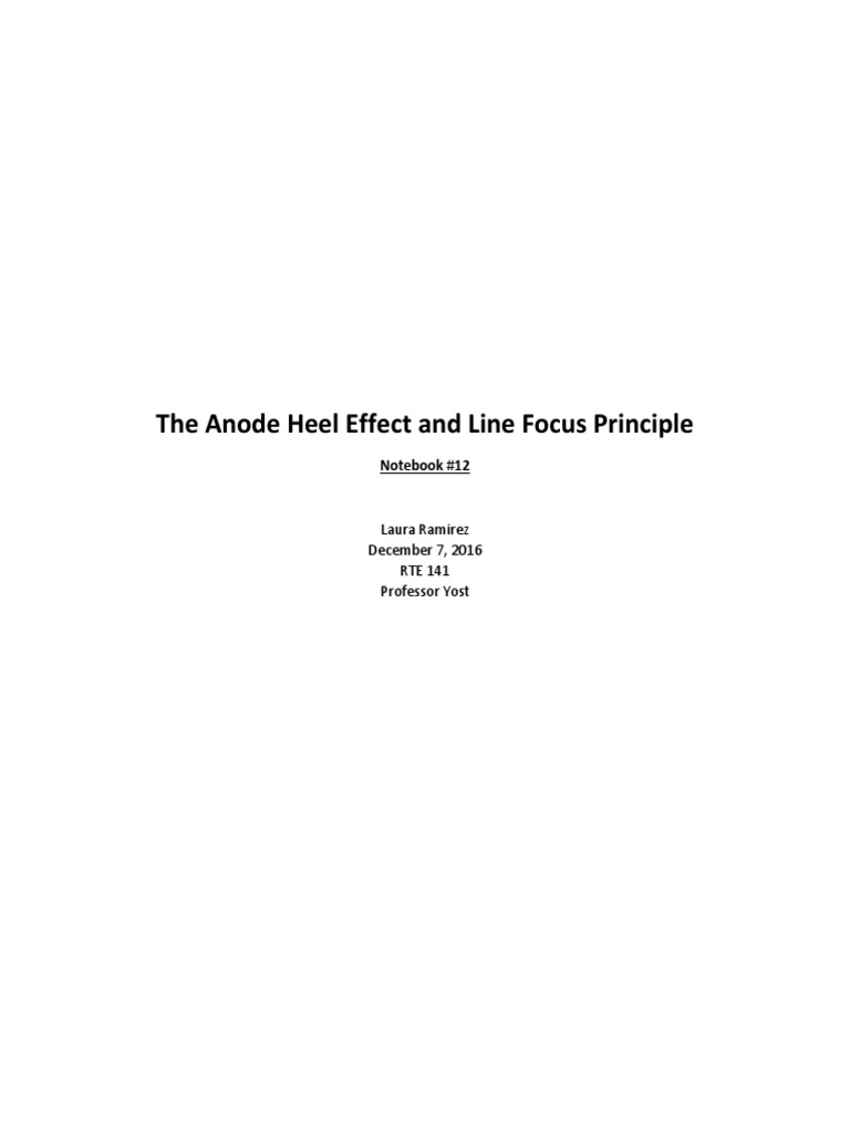 Notebook 12-The Anode Heel Effect and Line Focus Principle | PDF ...