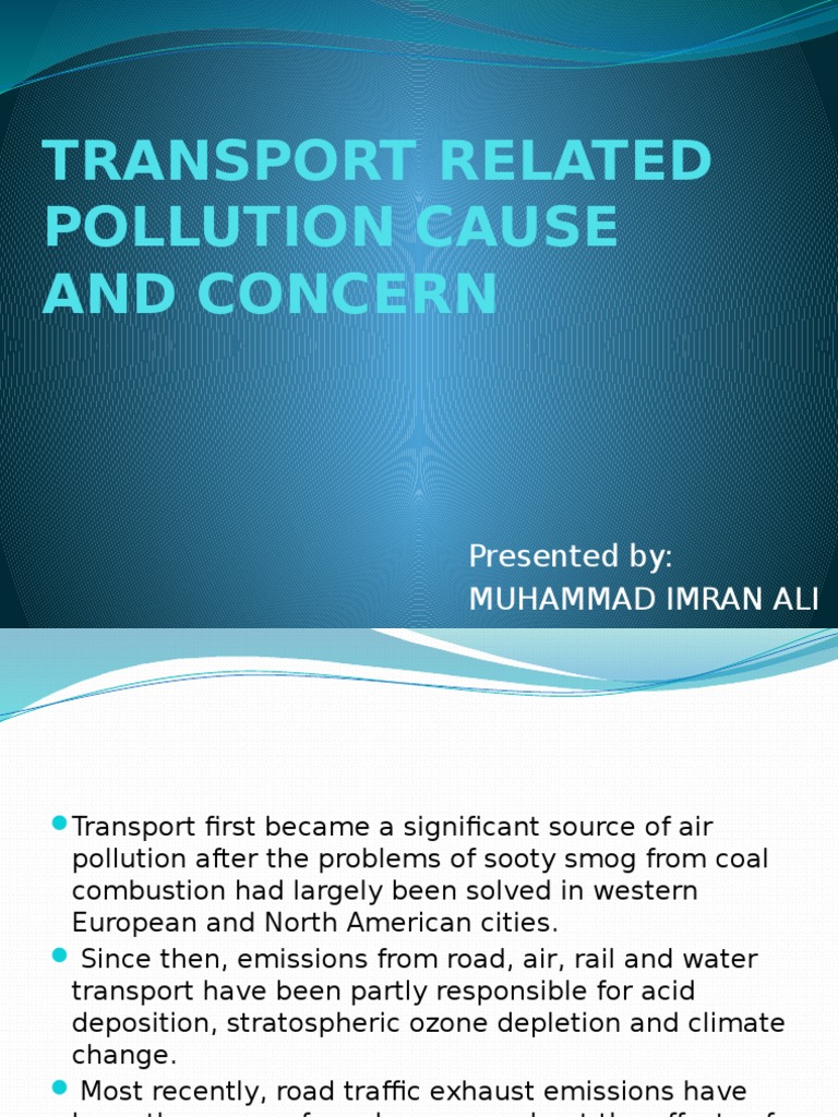 Transport Related Pollution Cause and Concern | PDF | Atmosphere Of ...