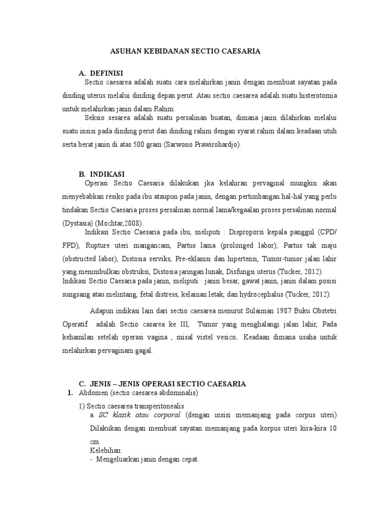 Sectio Caesaria | PDF | Griya & Taman | Kesehatan Holistik