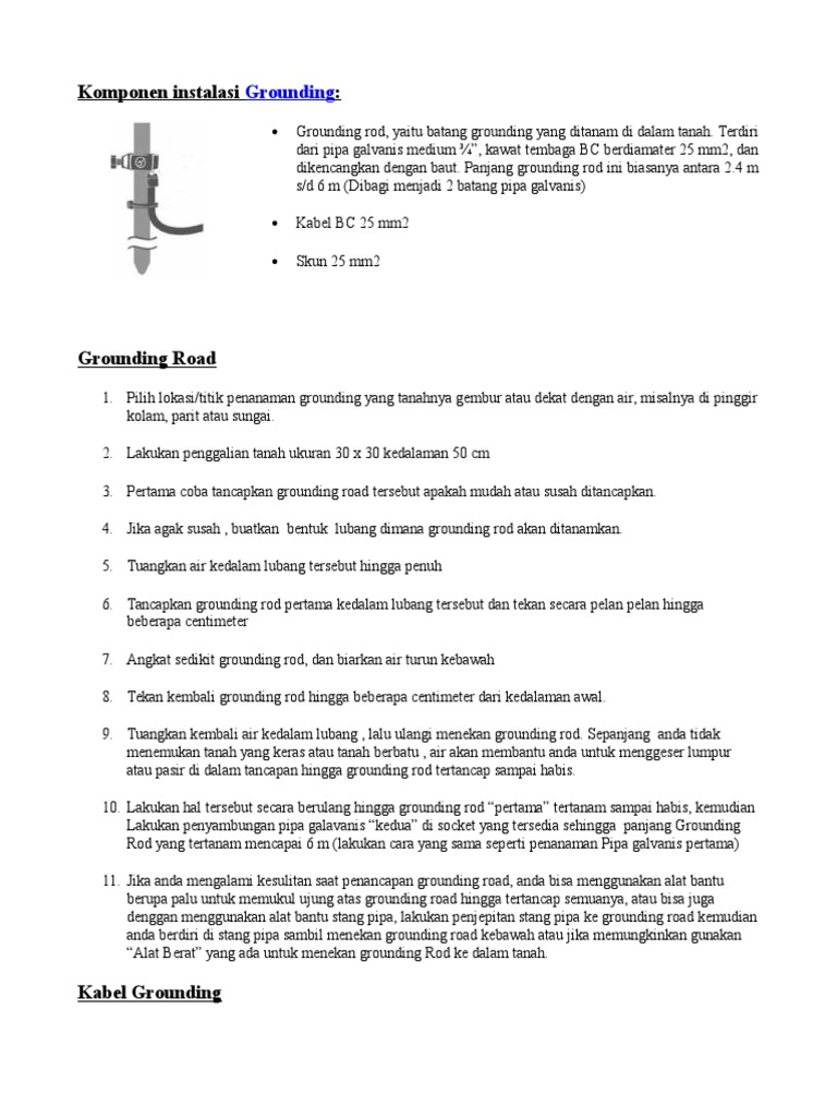 Cara Membuat Grounding Listrik | PDF