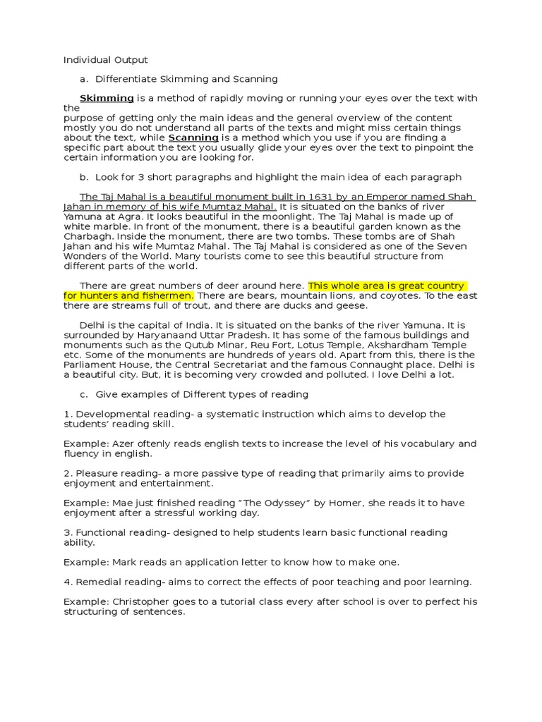 Individual Output | Download Free PDF | Reading (Process) | Cognition