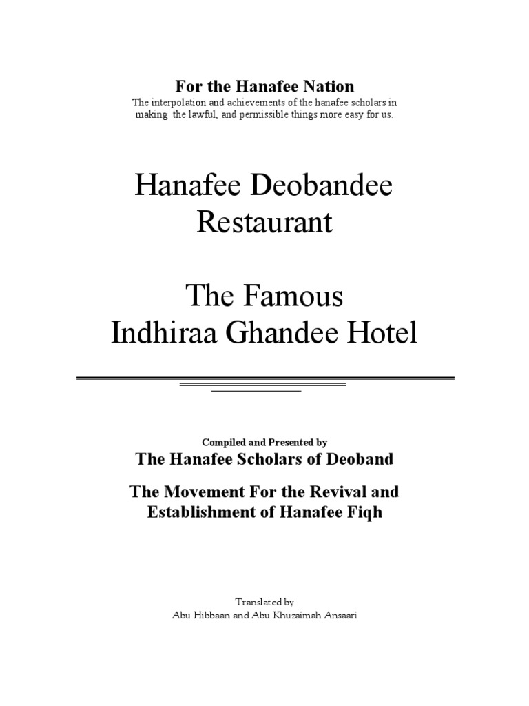 The Great Revival of Hanafi Fiqh | PDF | Waiting Staff | Hadith