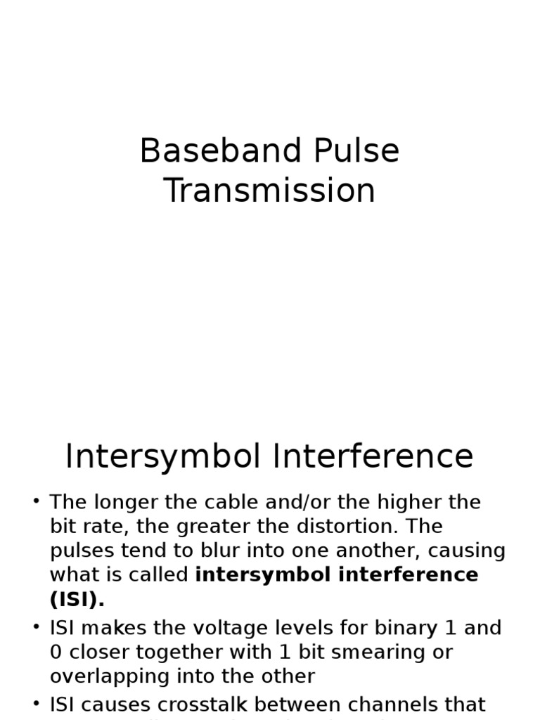 Baseband Pulse Transmission | PDF