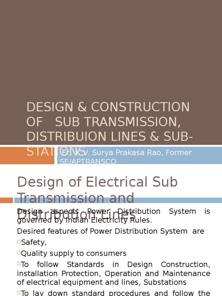 Sub Transmission & Distribution Line Design | PDF | Electric Power ...