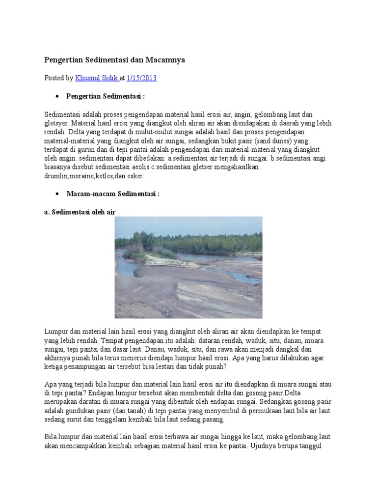 Pengertian dan Jenis Sedimentasi | PDF