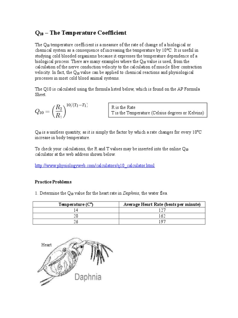 Calculating Q10 in Biological Systems | PDF | Muscle Contraction ...