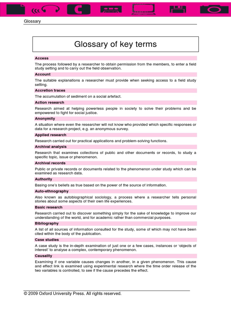 Weerakkody Research Glossary | PDF | Qualitative Research | Field Research
