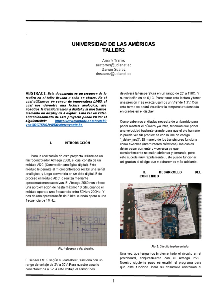 Sensor de Temperatura Atmel Studio - Atmega2560 | PDF | Señal analoga ...