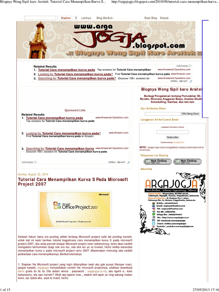 Tutorial Cara Menampilkan Kurva S Pada Microsoft Project 2007 PDF | PDF