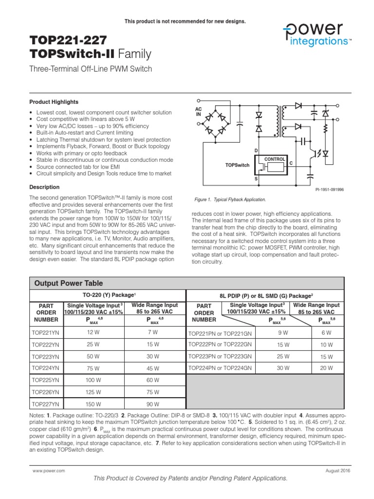 Top221 227 | PDF | Field Effect Transistor | Mosfet