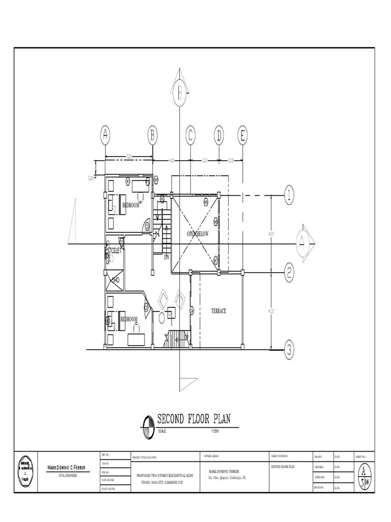 Proposed Two-Storey Residential Building Second Floor Plan | PDF