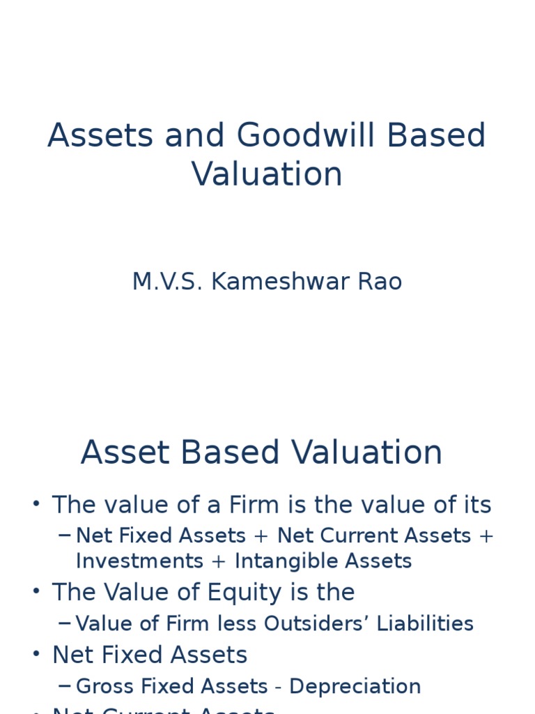Asset Based Valuation | PDF