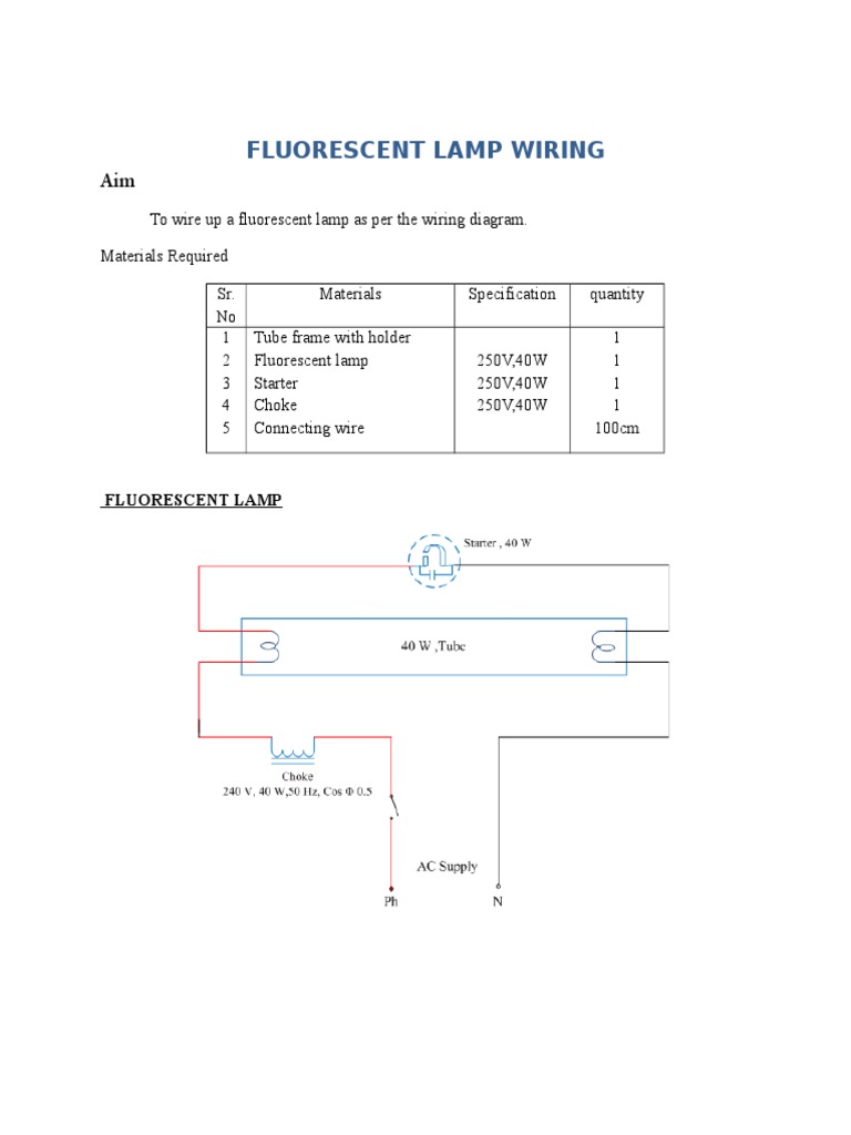 Fluorescent Lamp Wiring | PDF | Technology & Engineering