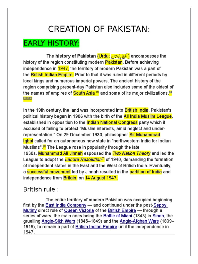 The History of Pakistan: From British Rule to the Creation of Pakistan ...