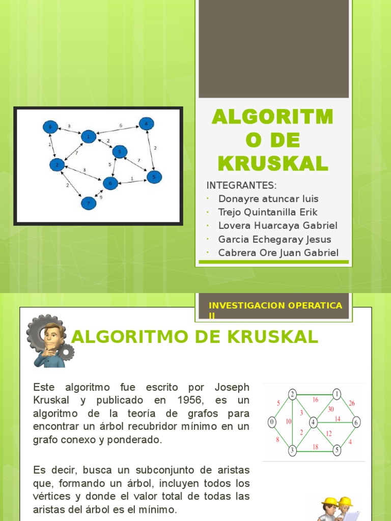 Algoritmo de Kruskal | PDF | Teoría de grafos | Conceptos matemáticos